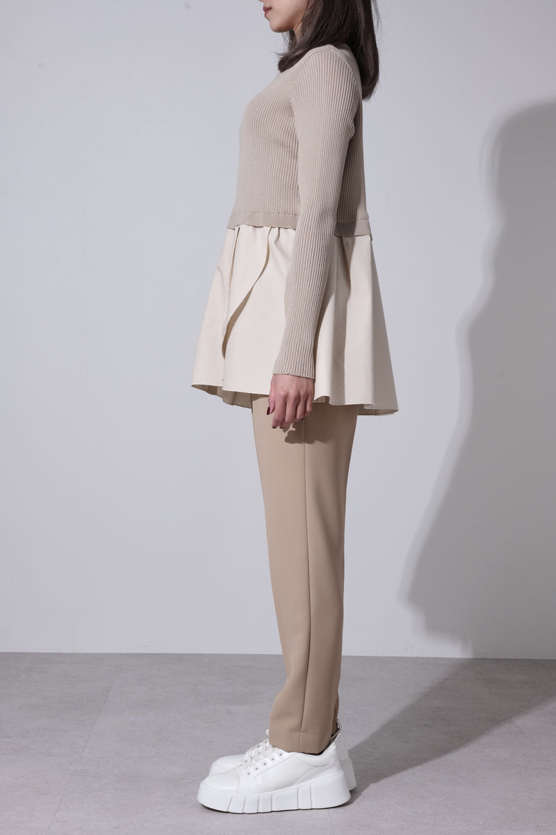 【24AW商品-24348015】 タック切替クルーリブプルオーバー – DUAL VIEW